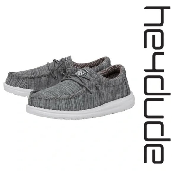 Hey Dude | Shoes | Hey Dude Wally Youth Linen Stone Slip On Shoes Size ...